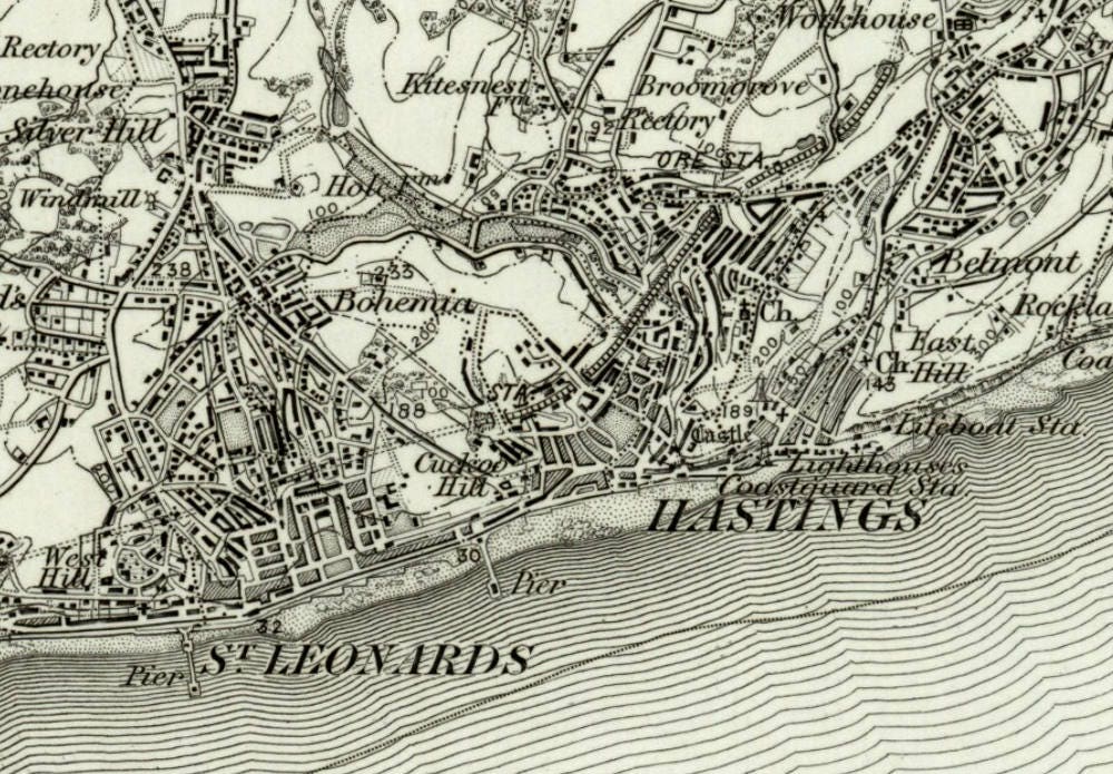 1871 Map Scan - Hastings, Bexhill, Battle, Winchelsea, Rye - England ...