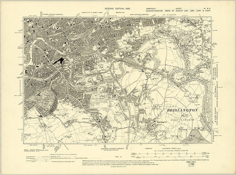 1901 Map Scan - Bristol, England, UK - High-resolution Victorian ...