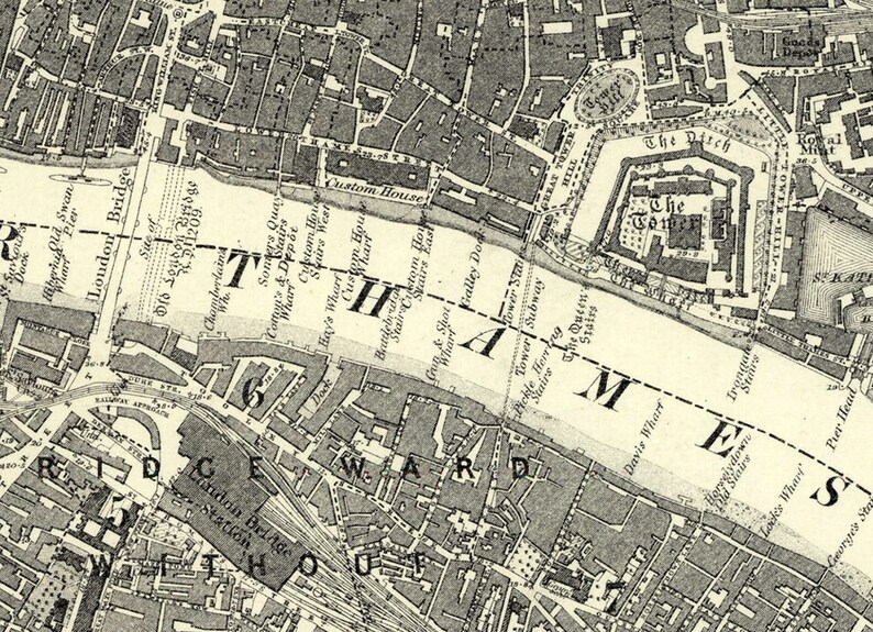 1868 Map Scan - Central London, England, UK - High-resolution Scan of ...