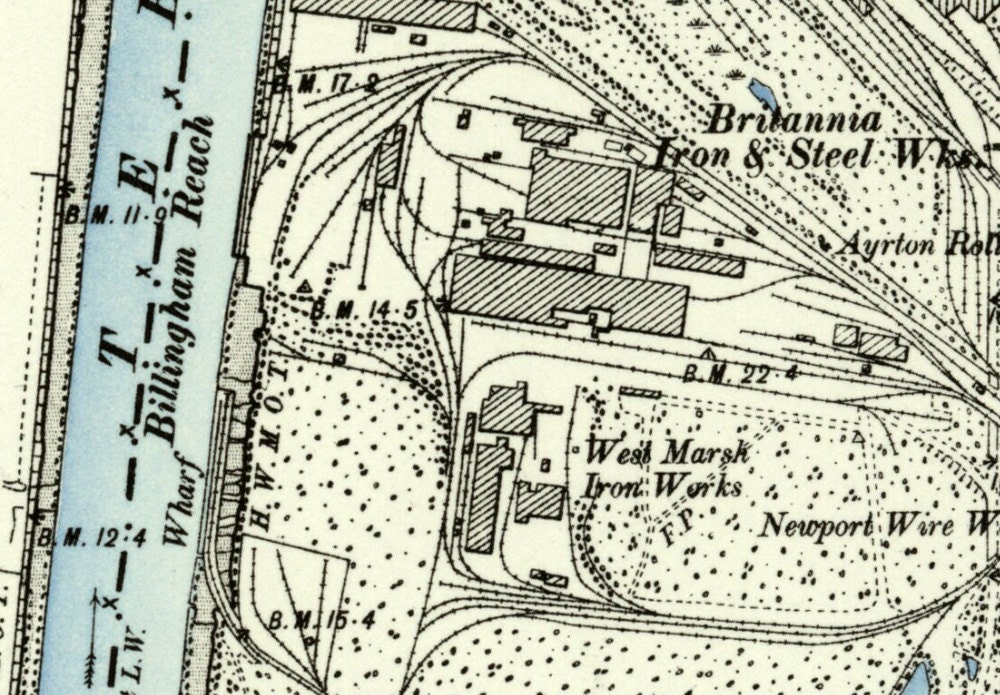 1892 Map Scan - Middlesbrough, Yorkshire, England, UK - High-resolution ...