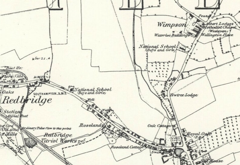 1871 Map Scan - Southampton, England, UK - High-resolution Scan of ...