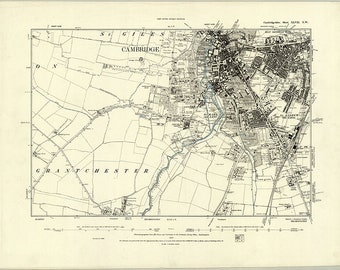 Cambridge Old Map | Etsy