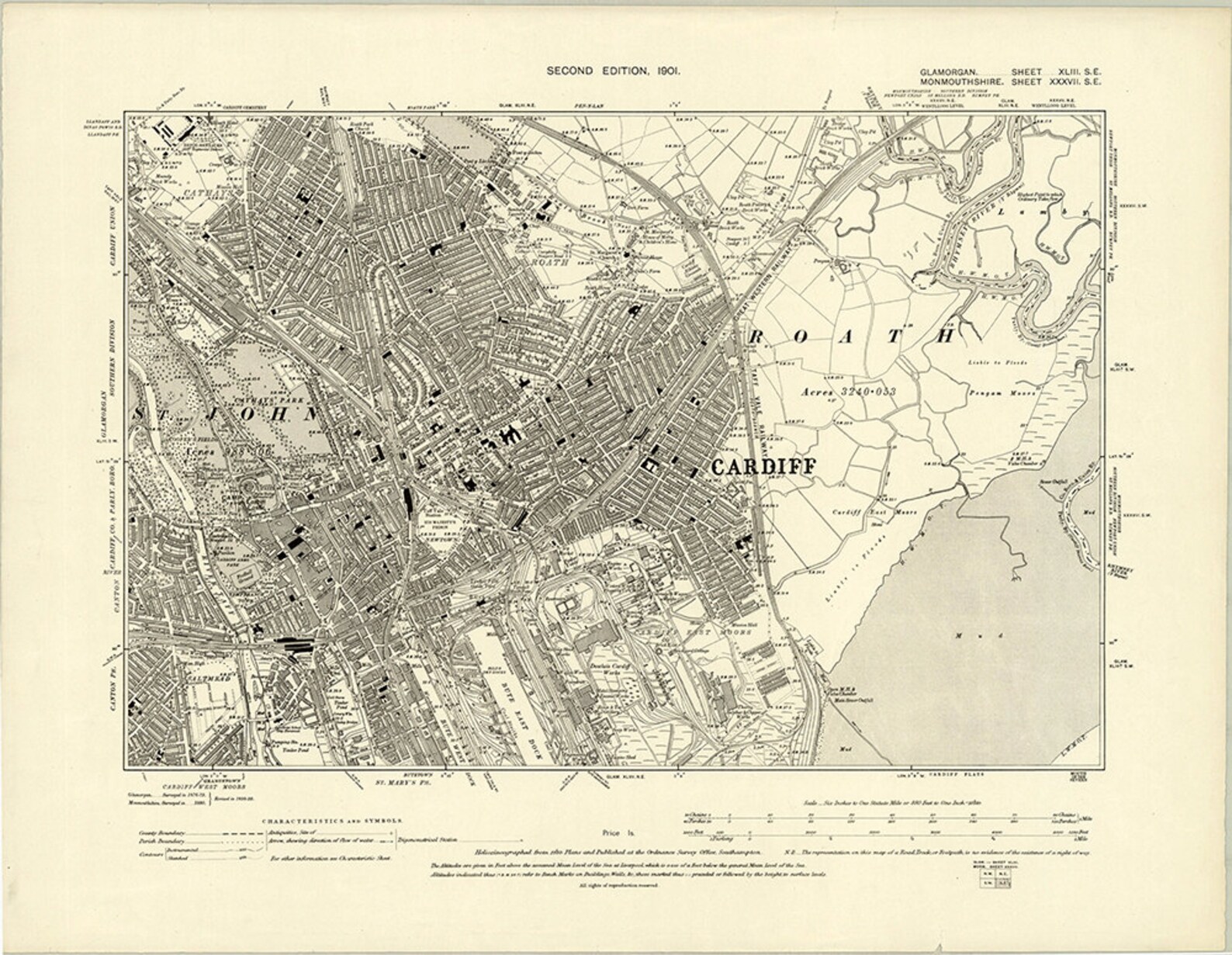 1898 Map Scan - Cardiff, Wales, UK - High-resolution Scan of Victorian ... 1898 Map Scan - Cardiff, Wales, UK - High-resolution Scan of Victorian ...