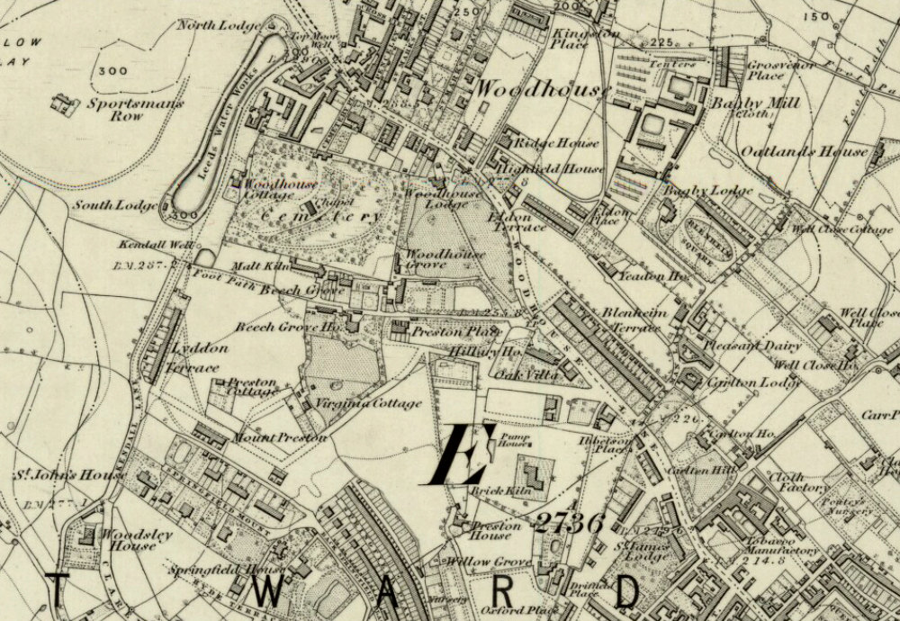 1846 Map Scan - Leeds, England, UK - High-resolution Scan of Victorian ...