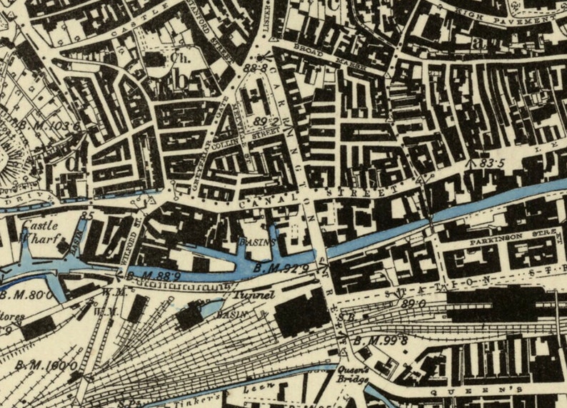 1880 Map Scan Nottingham, England, UK High-resolution Scan of Victorian 19th Century Ordnance ...