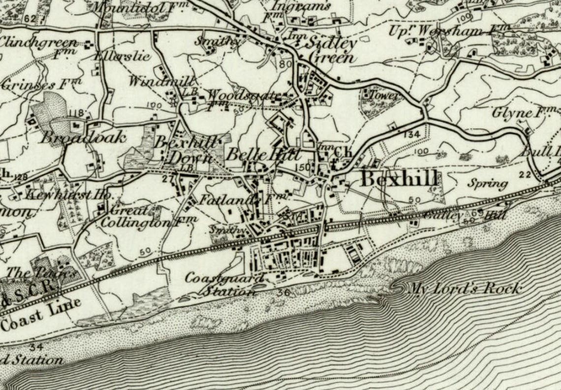 1871 Map Scan - Hastings, Bexhill, Battle, Winchelsea, Rye - England ...