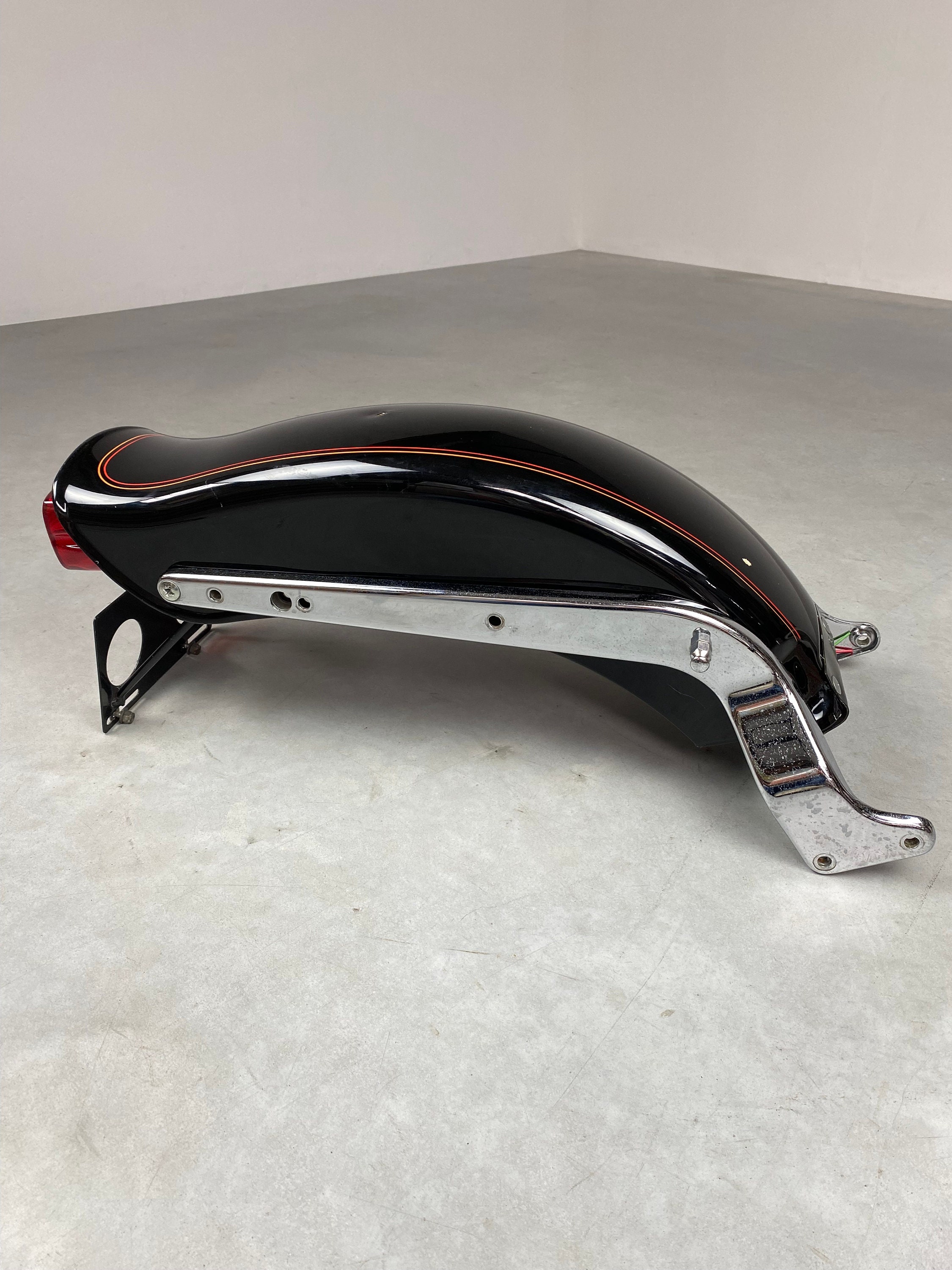 Original Vintage Harley Davidson Rear Fender 1992 Softail Black Metal ...