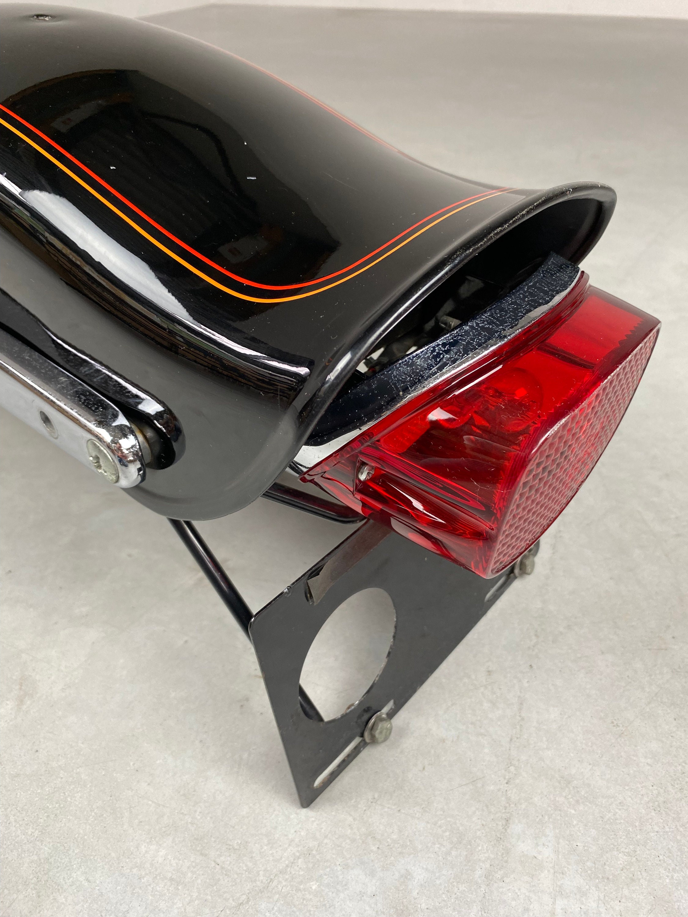 Original Vintage Harley Davidson Rear Fender 1992 Softail Black Metal ...