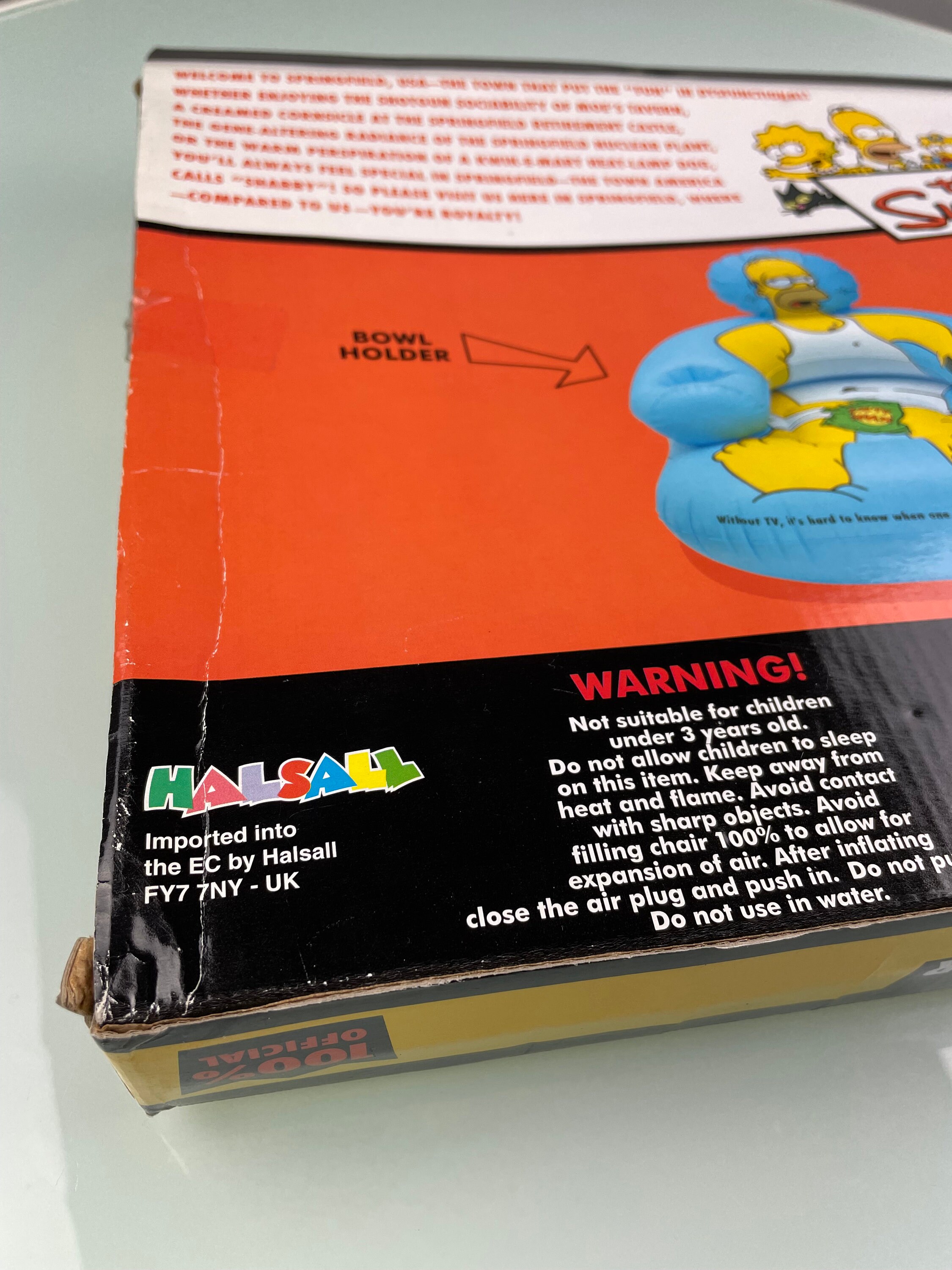 NOS the Simpsons Inflatable Chair Vintage New Old Stock Homer Simpson ...