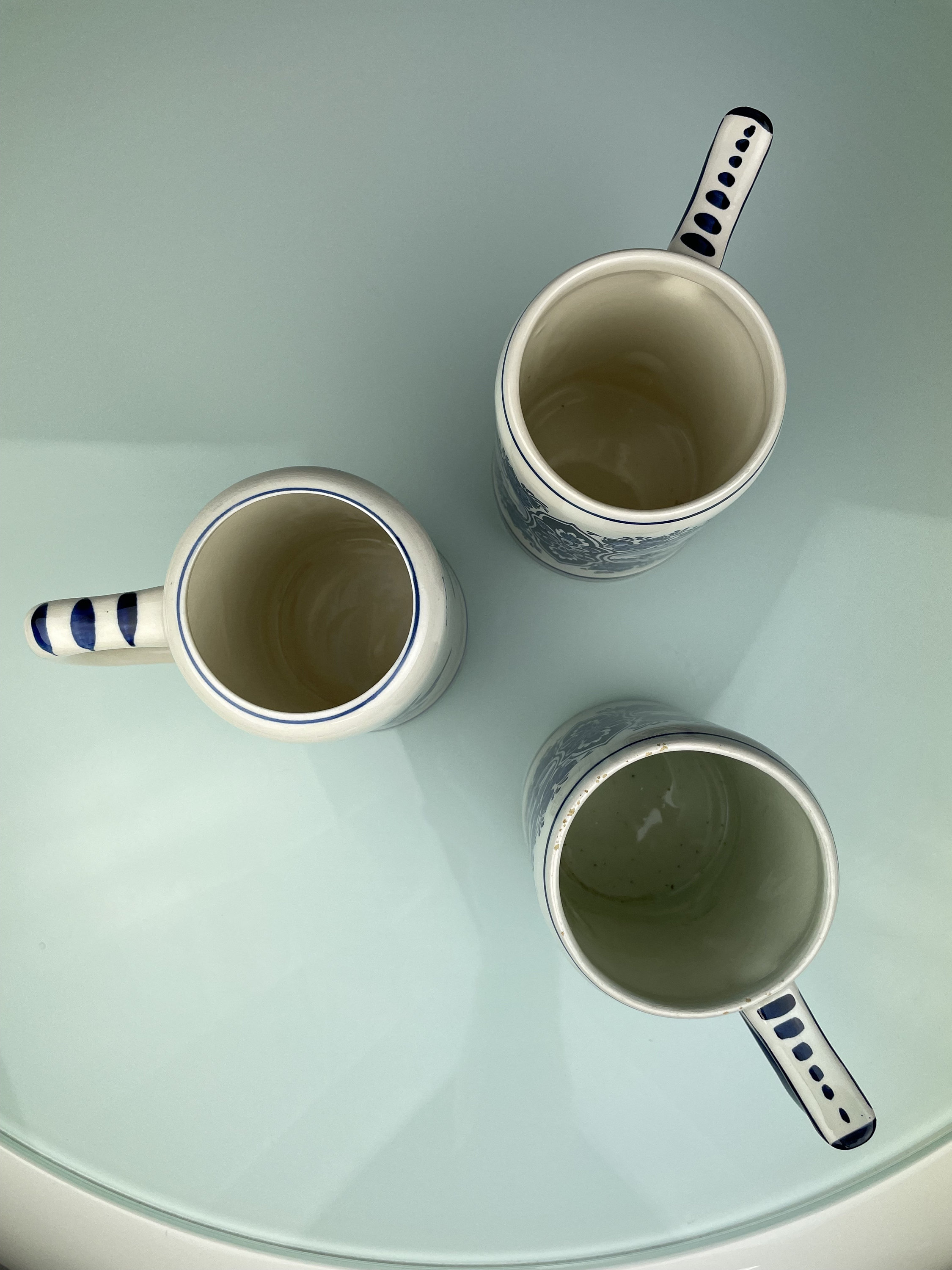 Heineken Beer Mug Set - Pocelain Holland Delft Blue - Clipper Windmill ...