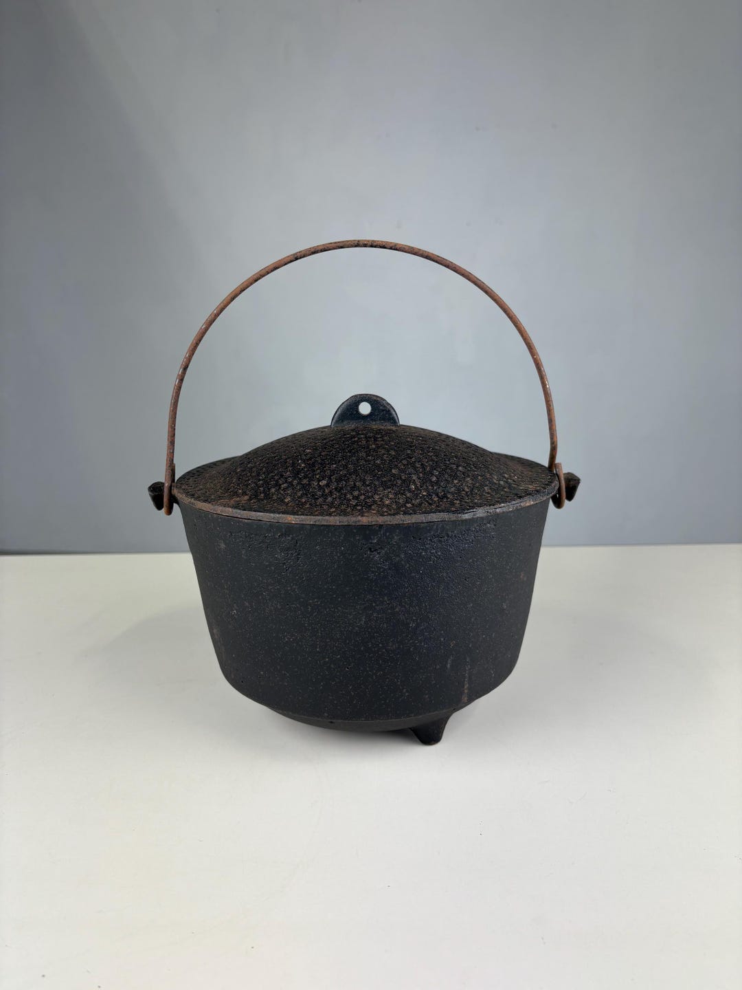 Antique Cast Iron Kettle With Lid and Handle - Cast Iron Cooking Pot ...