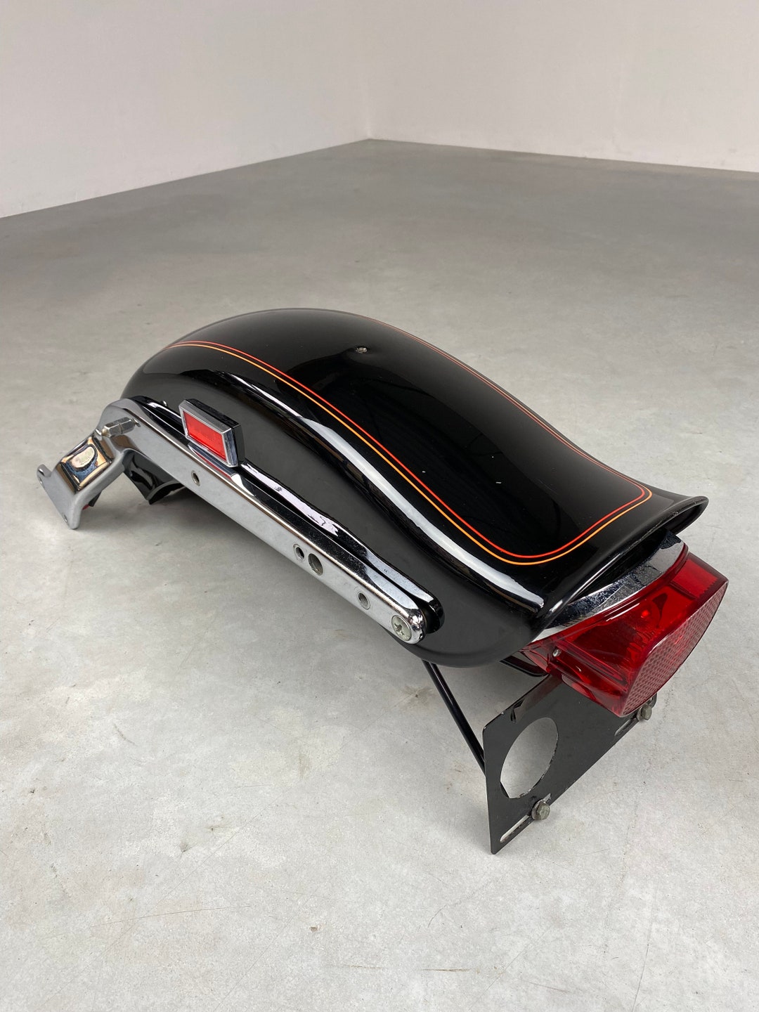 Original Vintage Harley Davidson Rear Fender 1992 Softail Black Metal ...