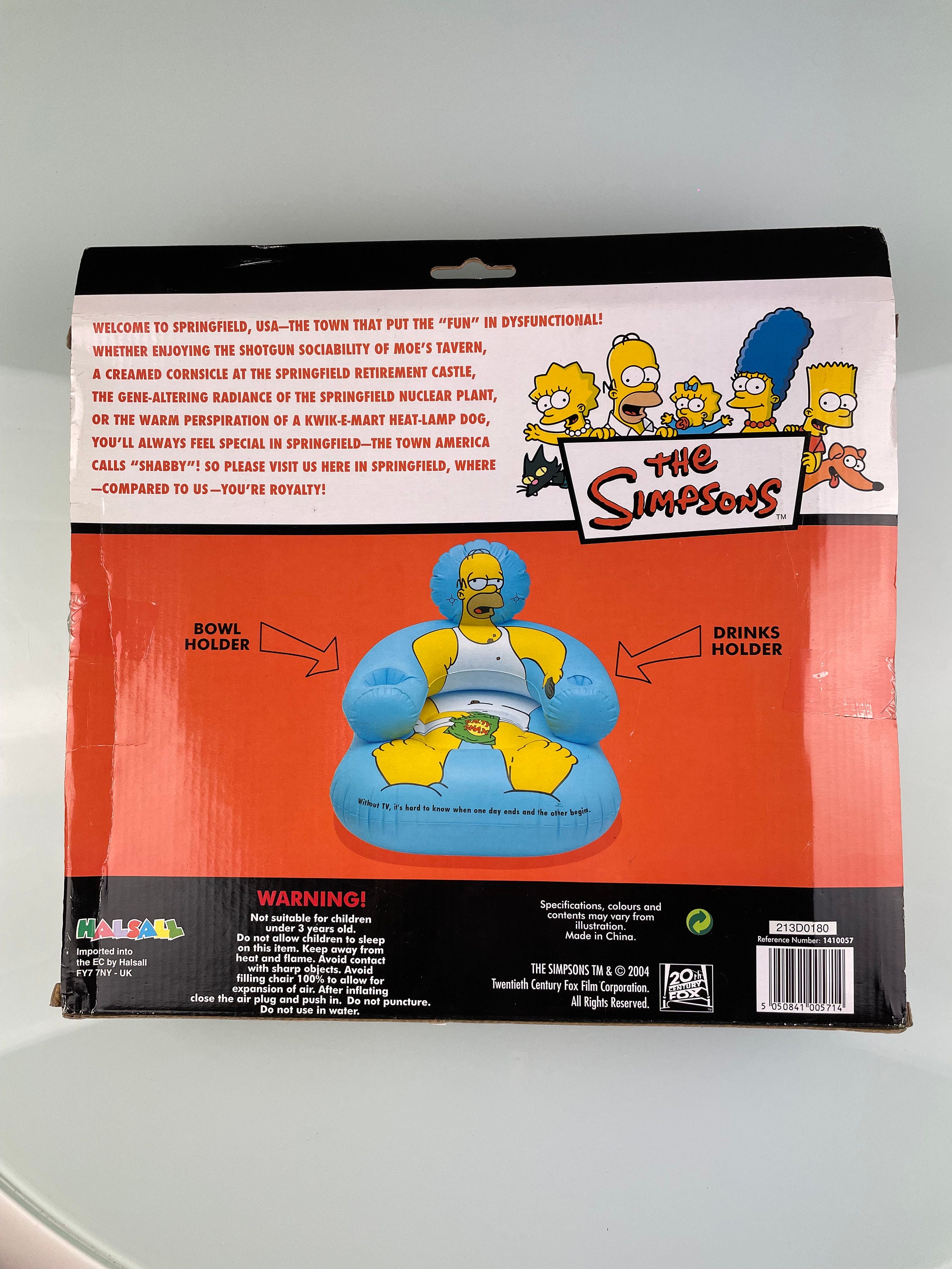 NOS the Simpsons Inflatable Chair Vintage New Old Stock Homer Simpson ...