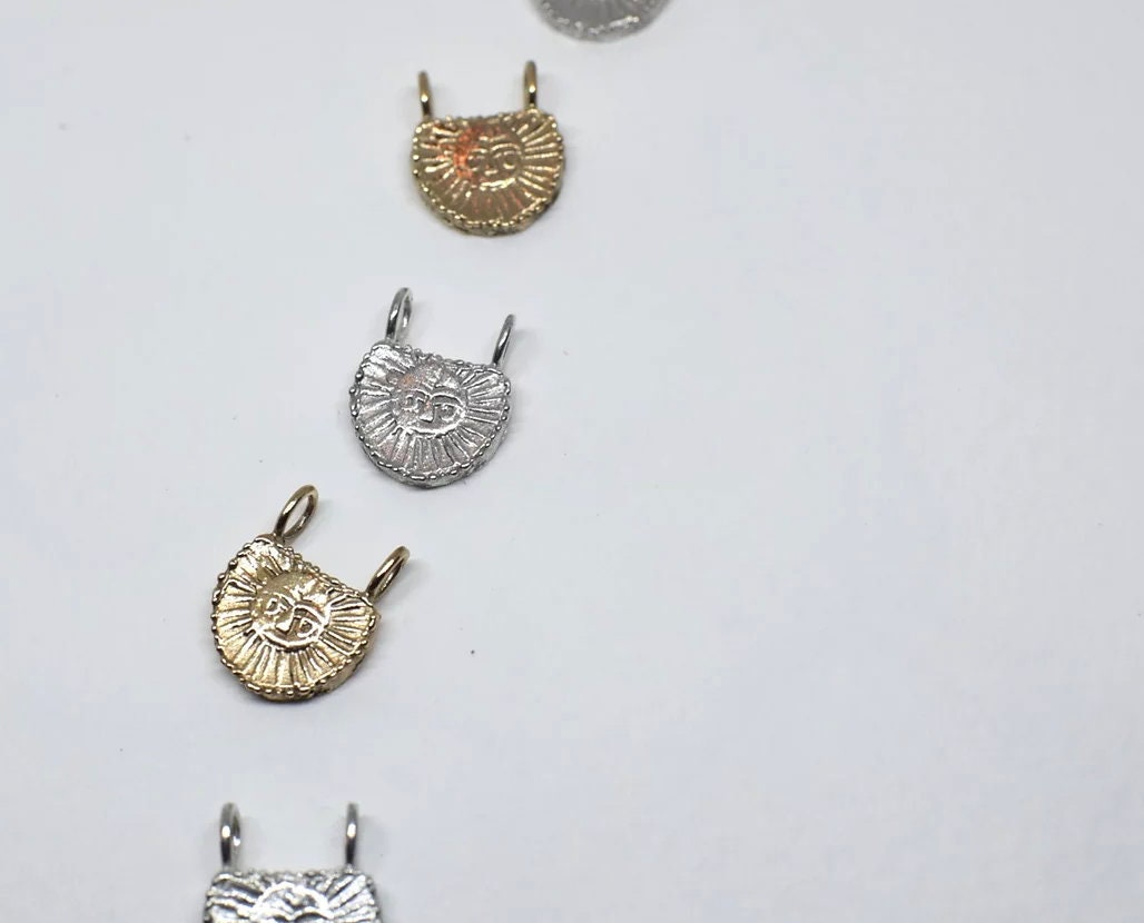 Sunrise Coin in 10k Gold or Silver - Etsy