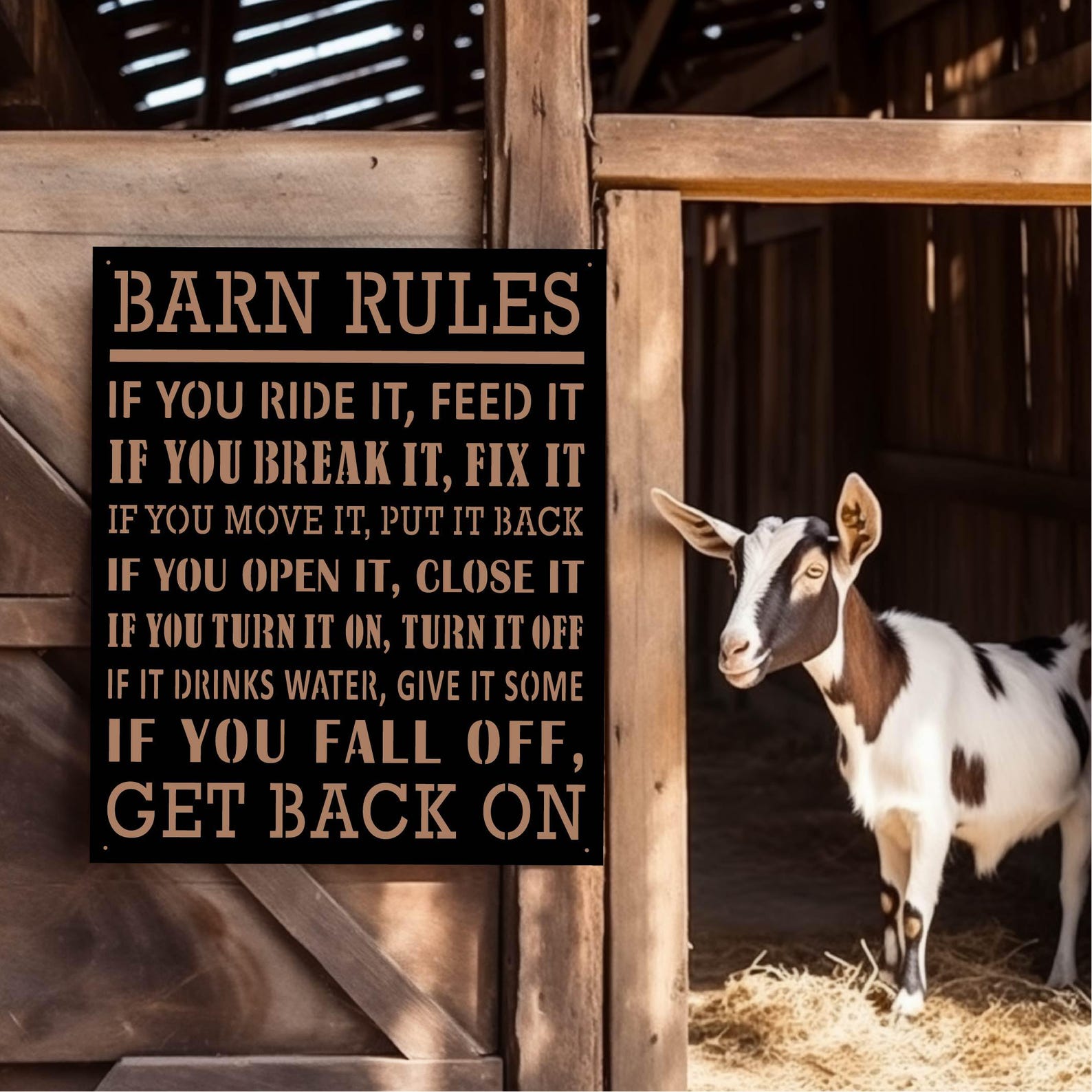 Barn Rules Generic Sign - Etsy