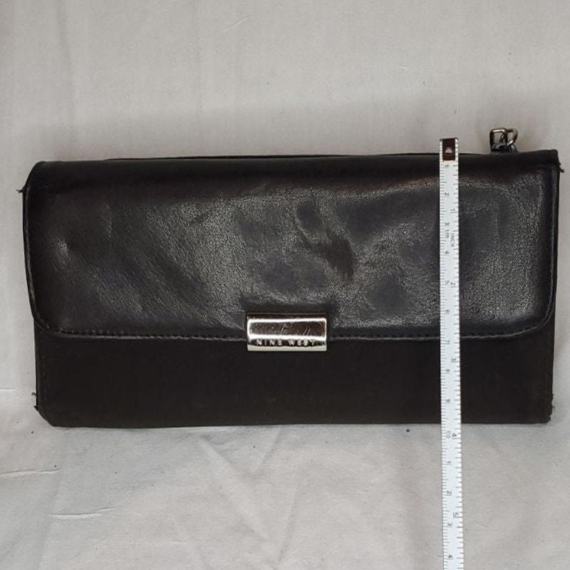 Nine West Brown Leather Tri-fold Wallet With Coin Purse and Checkbook ...