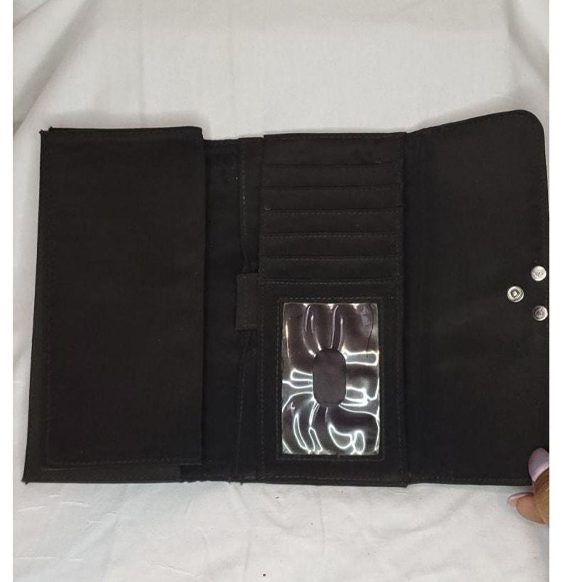 Nine West Brown Leather Tri-fold Wallet With Coin Purse and Checkbook ...