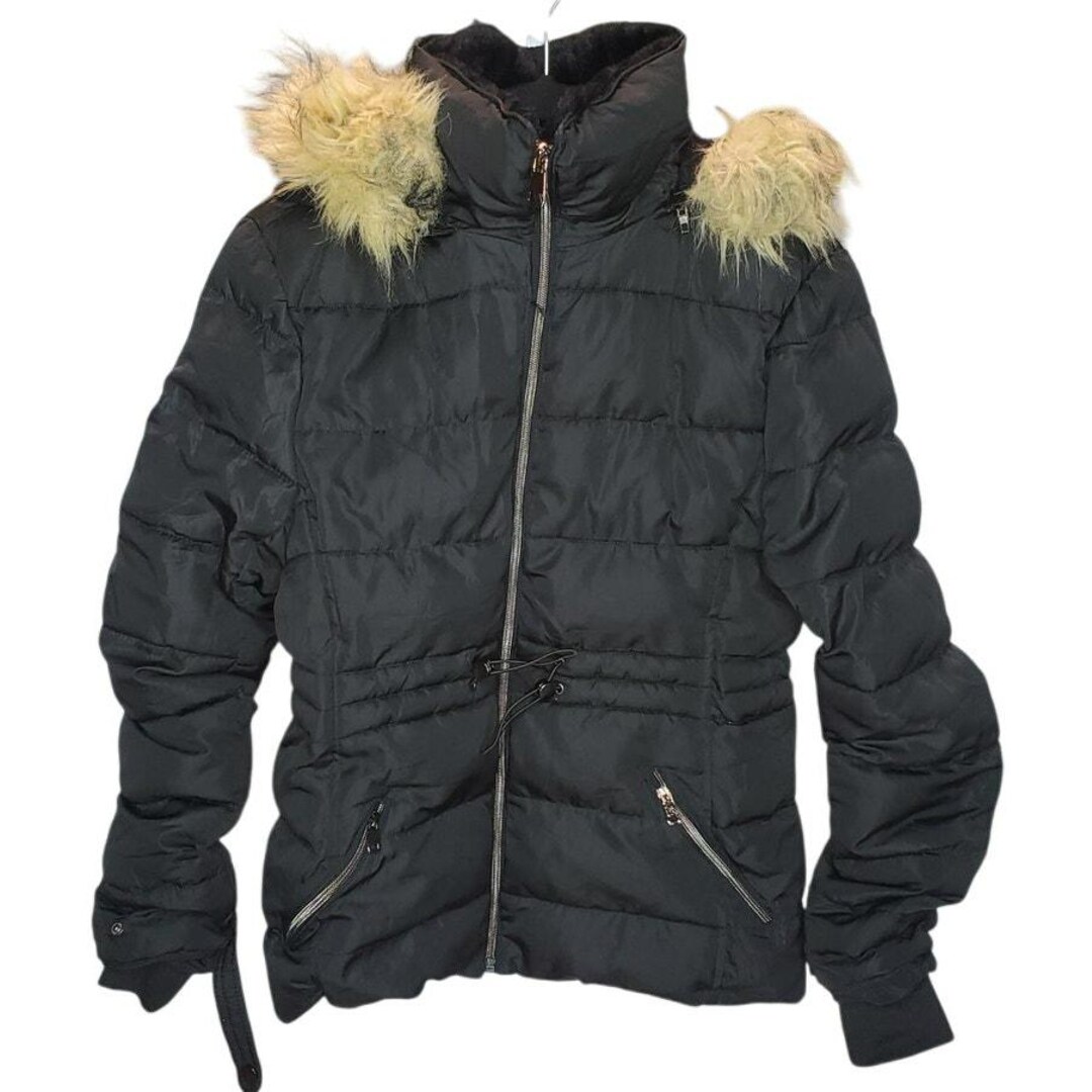 Special One Black Puffer Coat With Faux Fur Hood Women’s Size Large - Etsy