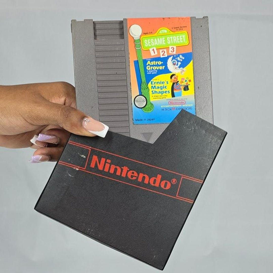 Vintage Nintendo NES Sesame Street 123 Game Astro Grover Ernie Shapes ...