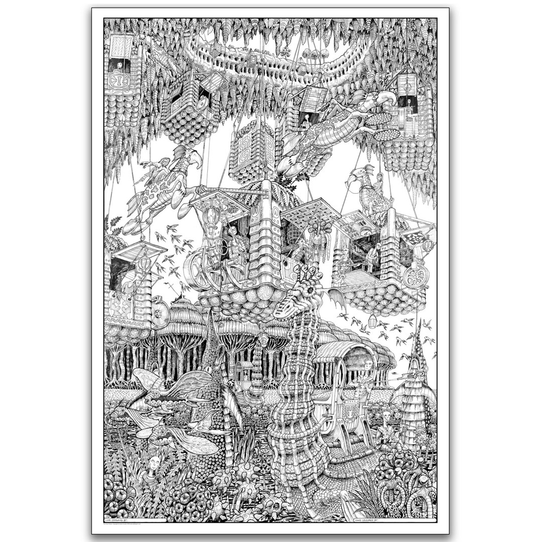 The Cave Fishers - GIANT 27"x 40" Wildergorn Colour-in Poster by Jamie ...