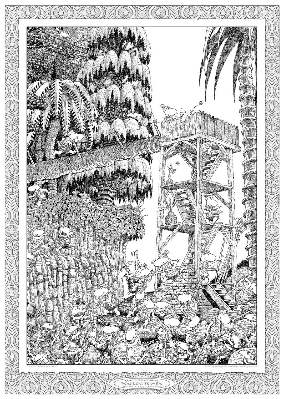 Pog-log Tower - Download to Colour: Ipad, Tablet or Printout - Etsy