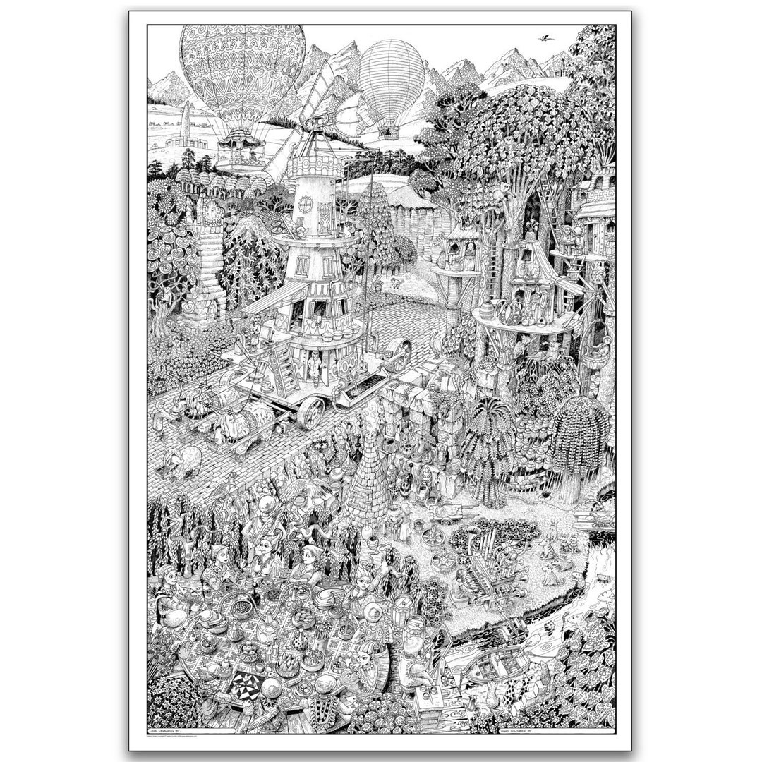 Potters' Road - GIANT 27"x 40" Wildergorn Colour-in Poster by Jamie ...