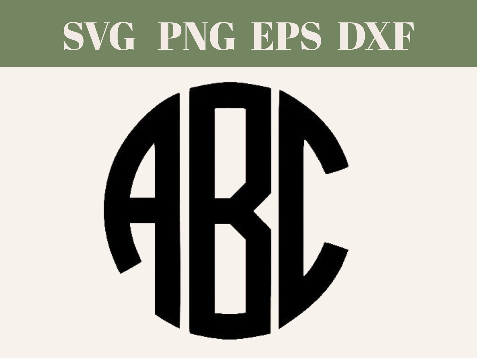 Circle Monogram SVG File - Etsy