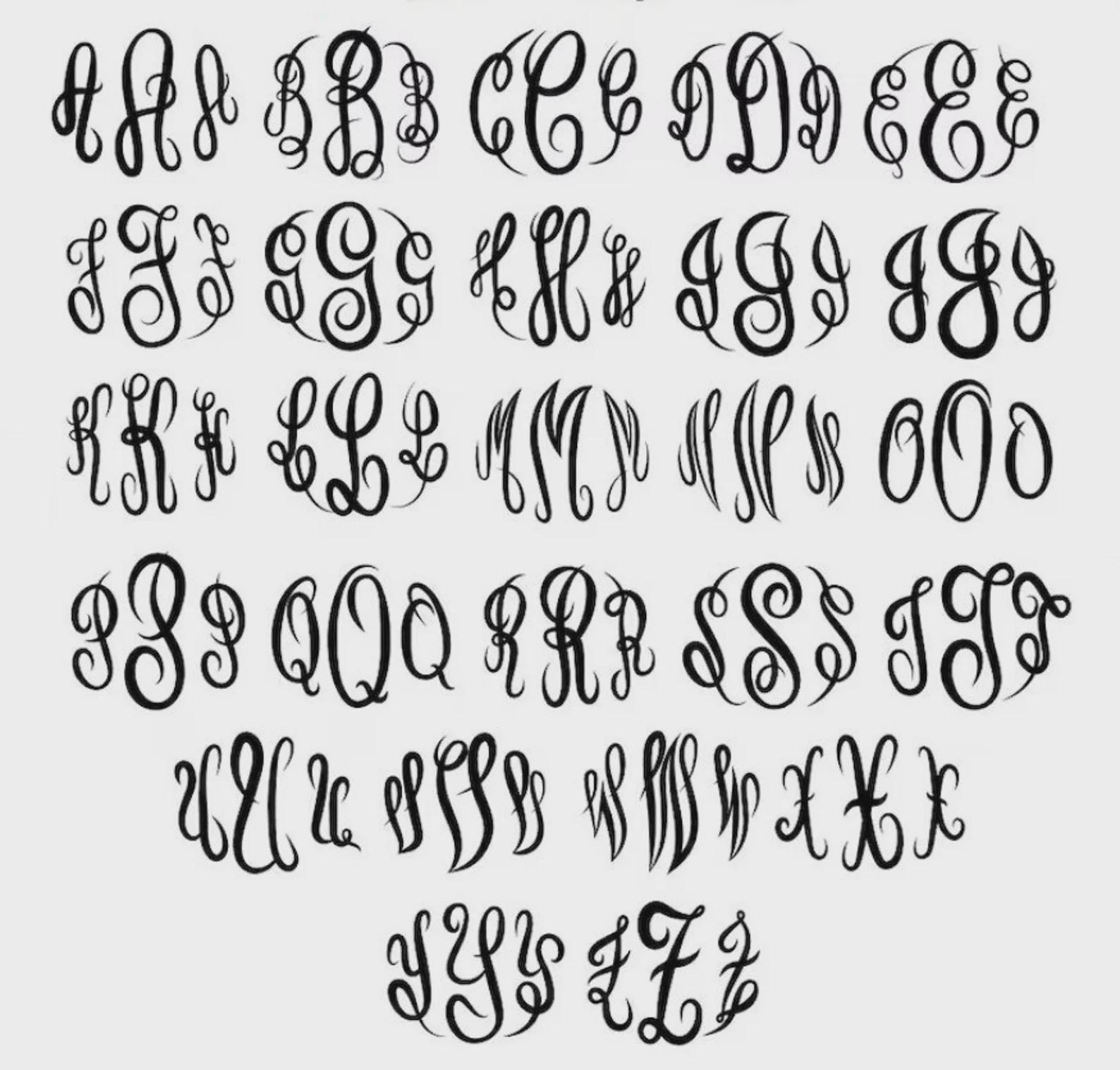 Four Monogram SVG Fonts Bundle - Etsy