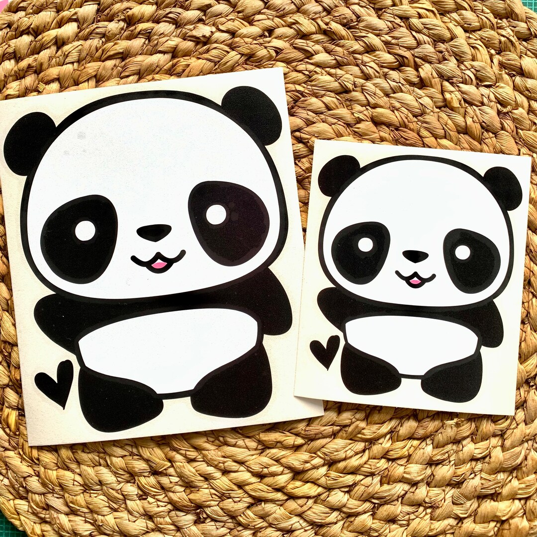 Cute Heart PANDA Layered Vinyl Decal - Etsy