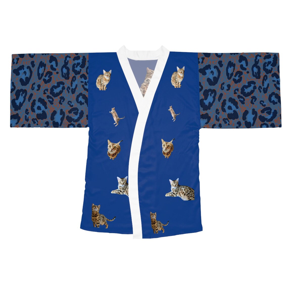 Long Sleeve Kimono Robe With Custom Bengal Cats - Etsy