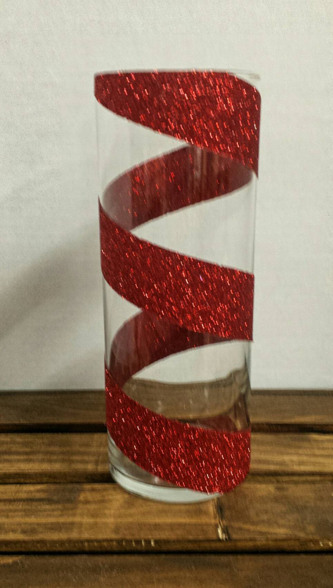 Set of 6 Red Glitter Vases, Red Swirl Vase, Wedding Centerpiece ...