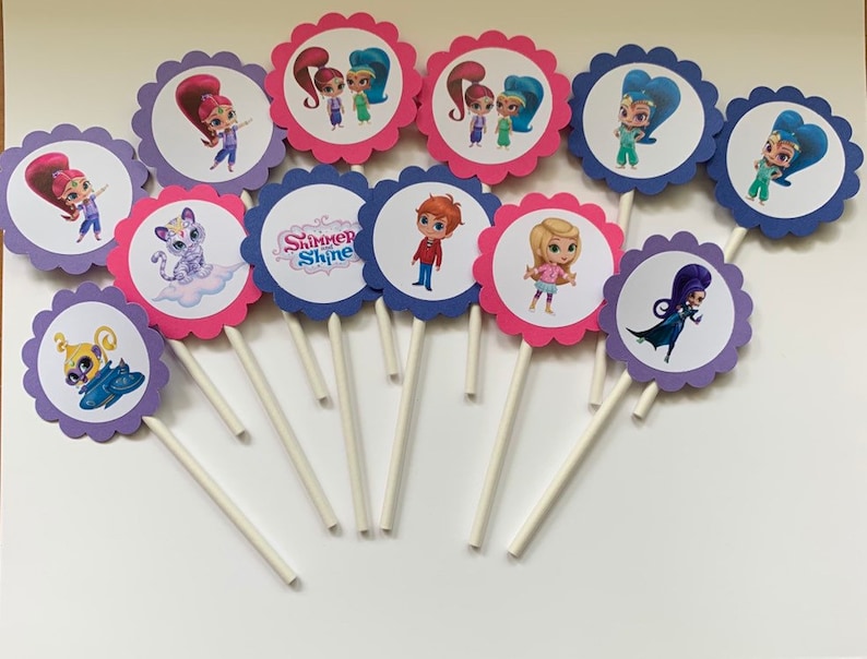 Shimmer and Shine Cupcake Toppers Shimmer and Shine Cupcake | Etsy