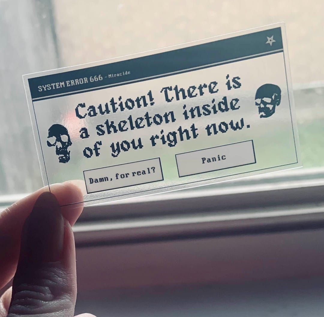 Transparent Popup Window Skeleton Stickers - Etsy