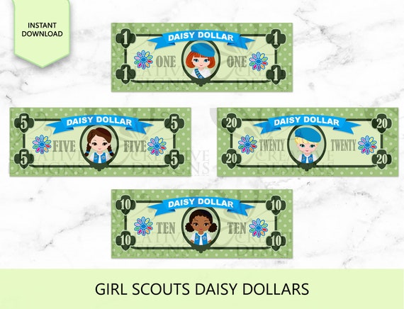 Girl Scout Daisy Dollars Printable INSTANT DOWNLOAD | Etsy
