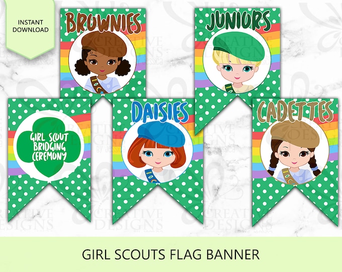 Girl Scout Flag Banner Bridging Ceremony INSTANT DOWNLOAD - Etsy