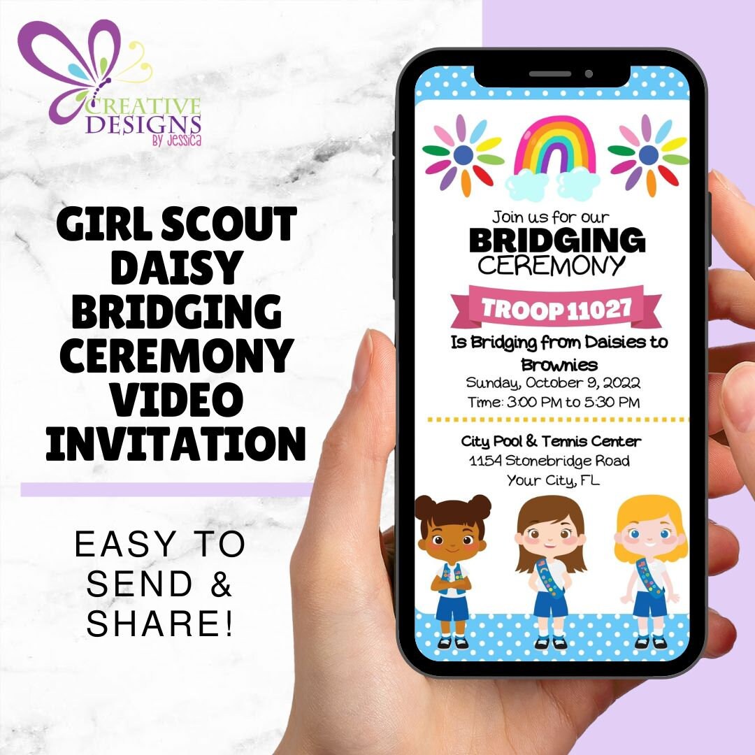 Girl Scout Bridging Ceremony Invitation - Girl Scout Invitation ...