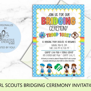 Girl Scout Bridging Ceremony Invitation Girl Scout Invitation ...