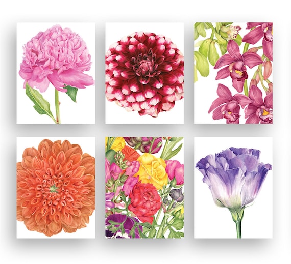 Greeting Card Set Original Watercolor Art Cards 6 Cards With | Etsy