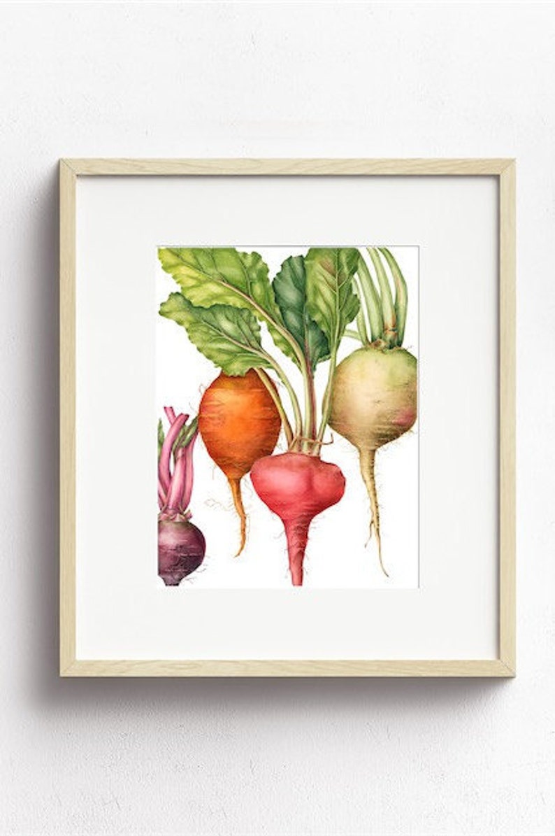 Botanical Vegetable Art Print Colored Beets Watercolor Painting by ...