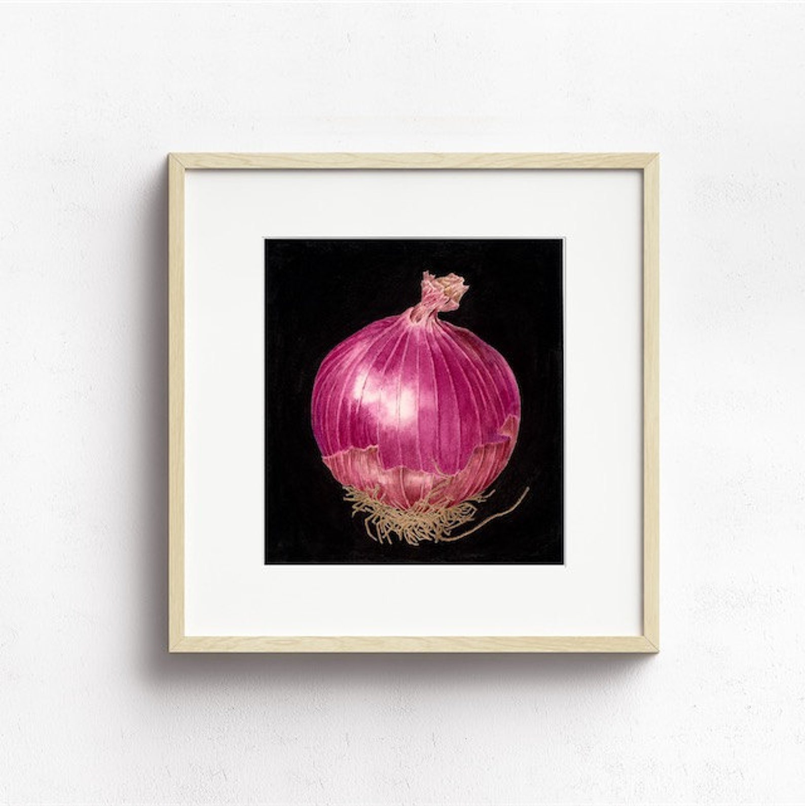 Red Onion Botanical Print Botanical Art Watercolor Painting by Sally ...