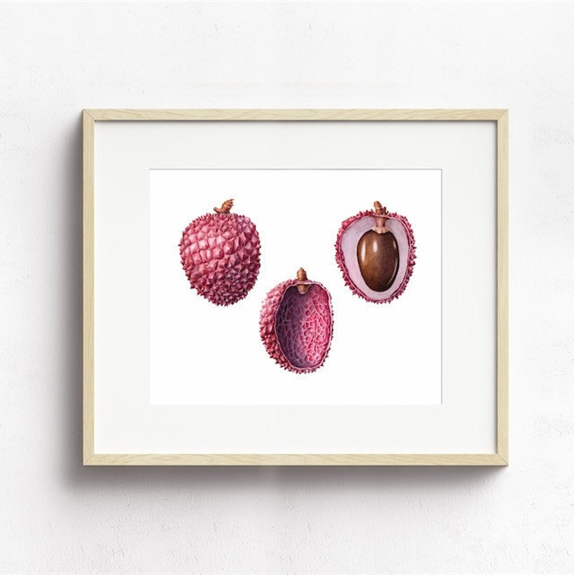 Lychee Fruit Botanical Print - Botanical Watercolor Art Painting - Fine ...