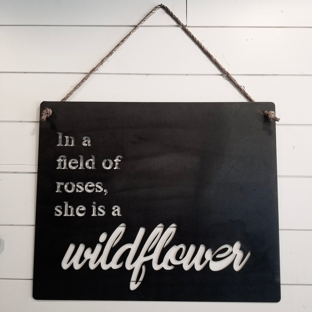 18x20 in a Field of Roses She is a Wildflower Metal Sign on - Etsy