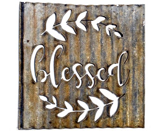 Metal Blessed Sign | Etsy