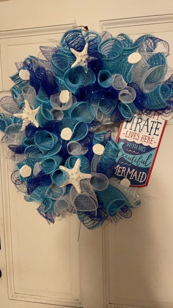 Beach Mesh Wreath | Etsy