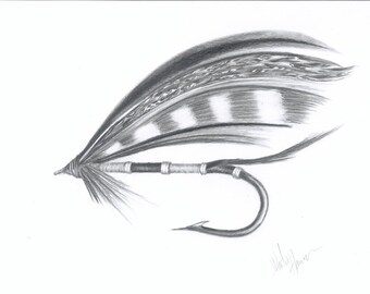 Fly Fishing Art Spruce Fly Print of Original Pencil Drawing - Etsy