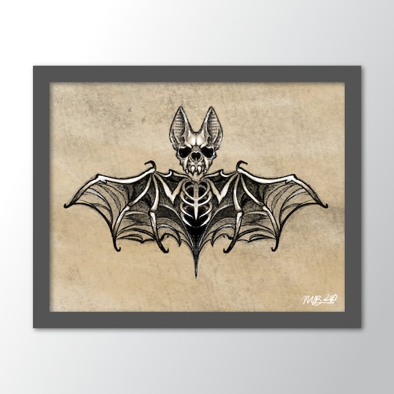 Bat Skull Drawing