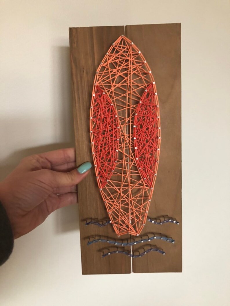 Surfboard String Art Beach Ocean Surfer Handmade Art | Etsy
