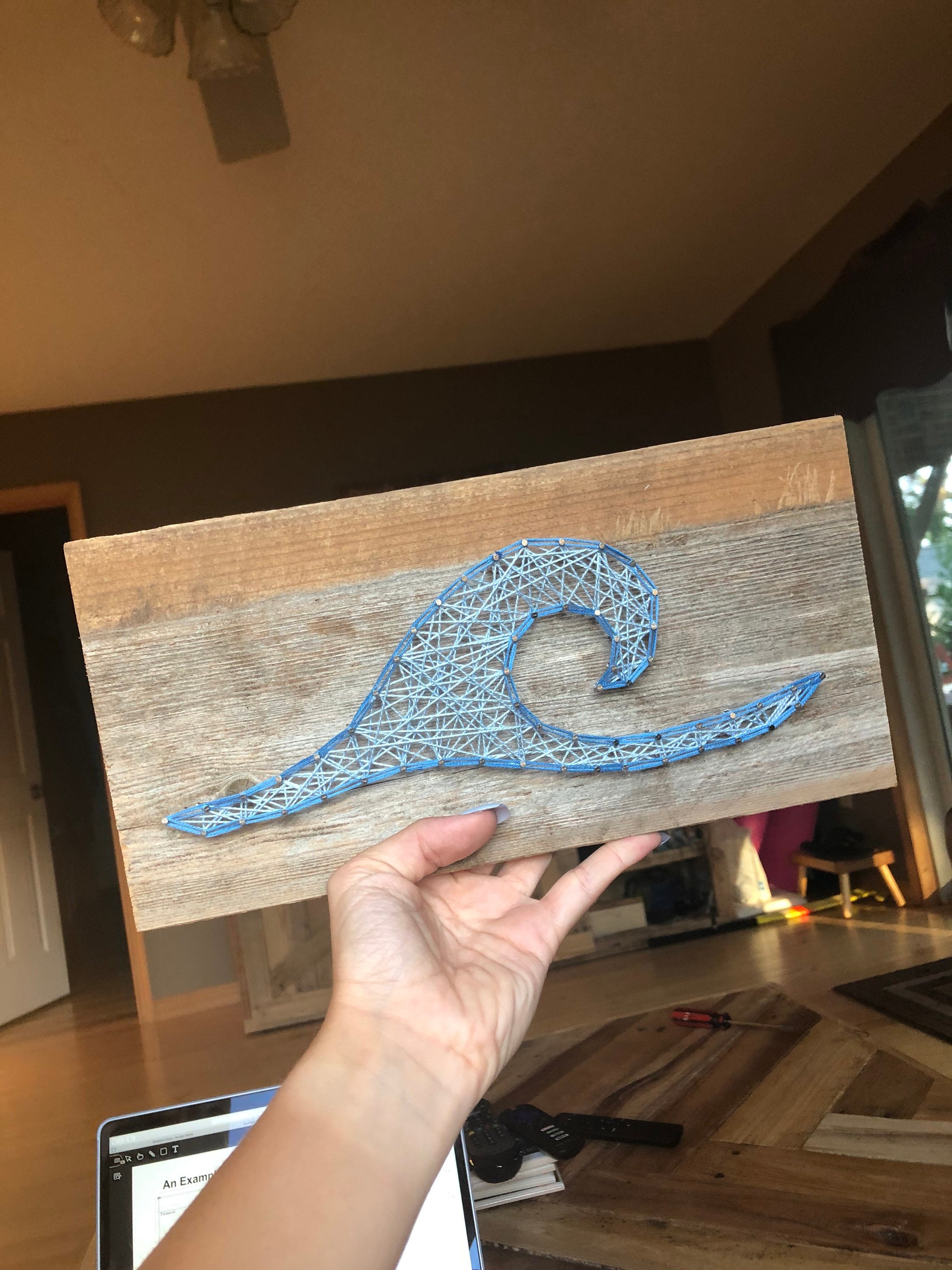 Wave String Art Handmade Ocean Shore Beach Home Decor | Etsy