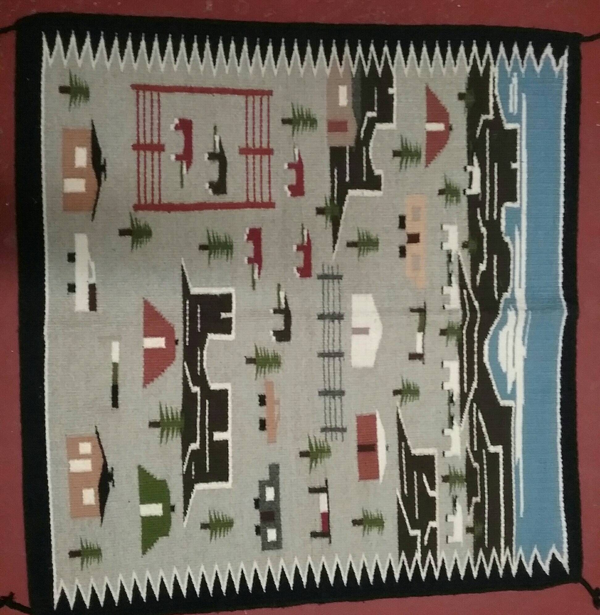 Native American Navajo Rug - Pictorial - Ranch / Farm - Etsy