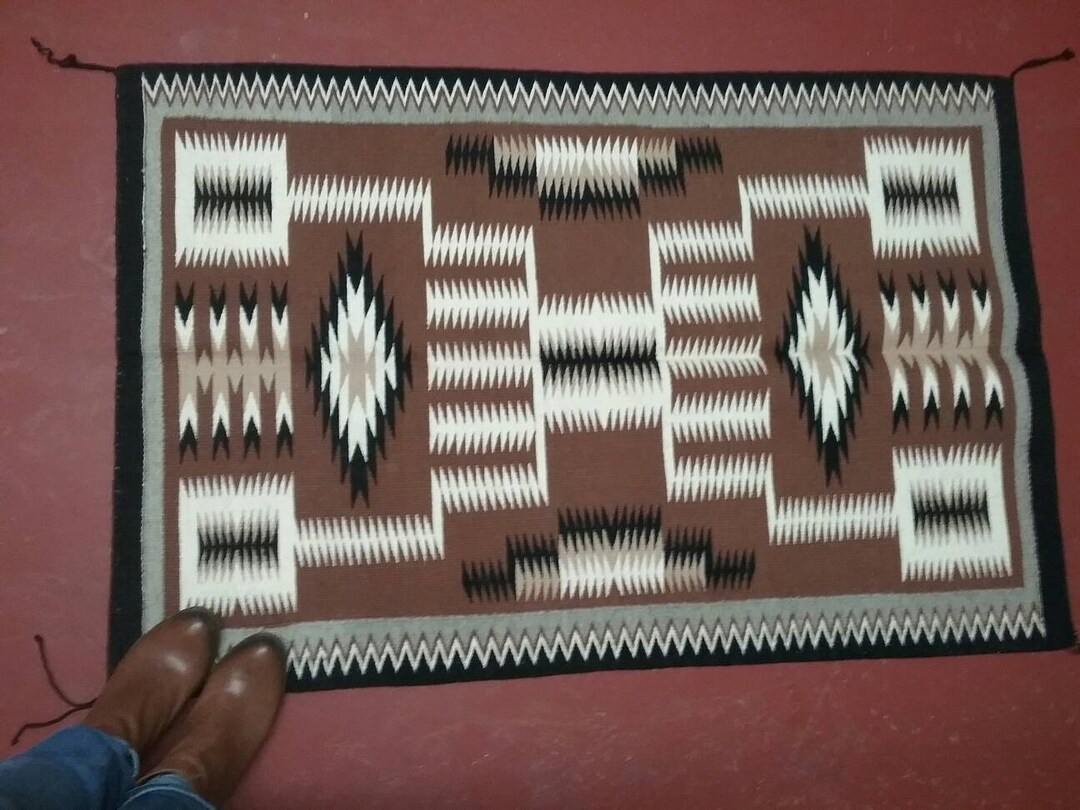Handwoven Native American Navajo Rug Storm Pattern - Etsy